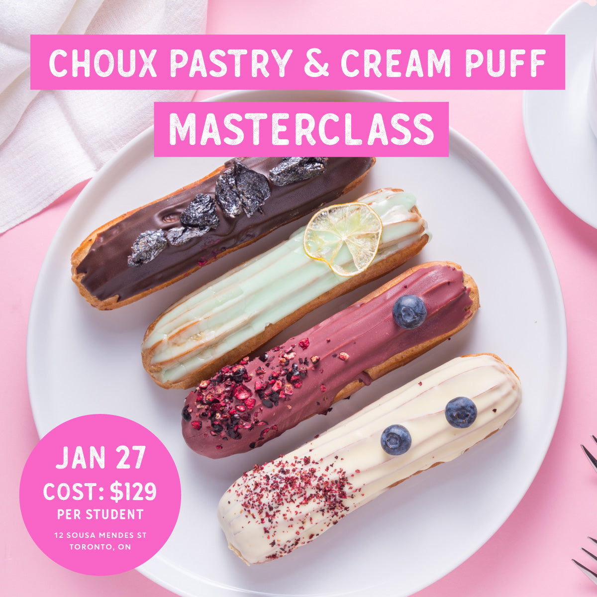 Eclairs, Choux Pastry & Cream Puff Masterclass – Le Dolci