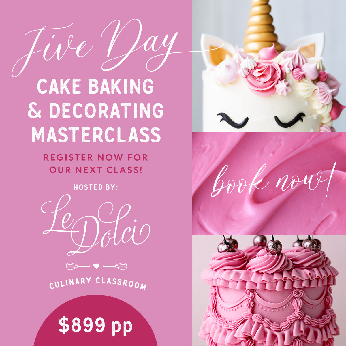 Want to see the Agenda for 5 Days of Baking & Cake Decorating Bliss ...