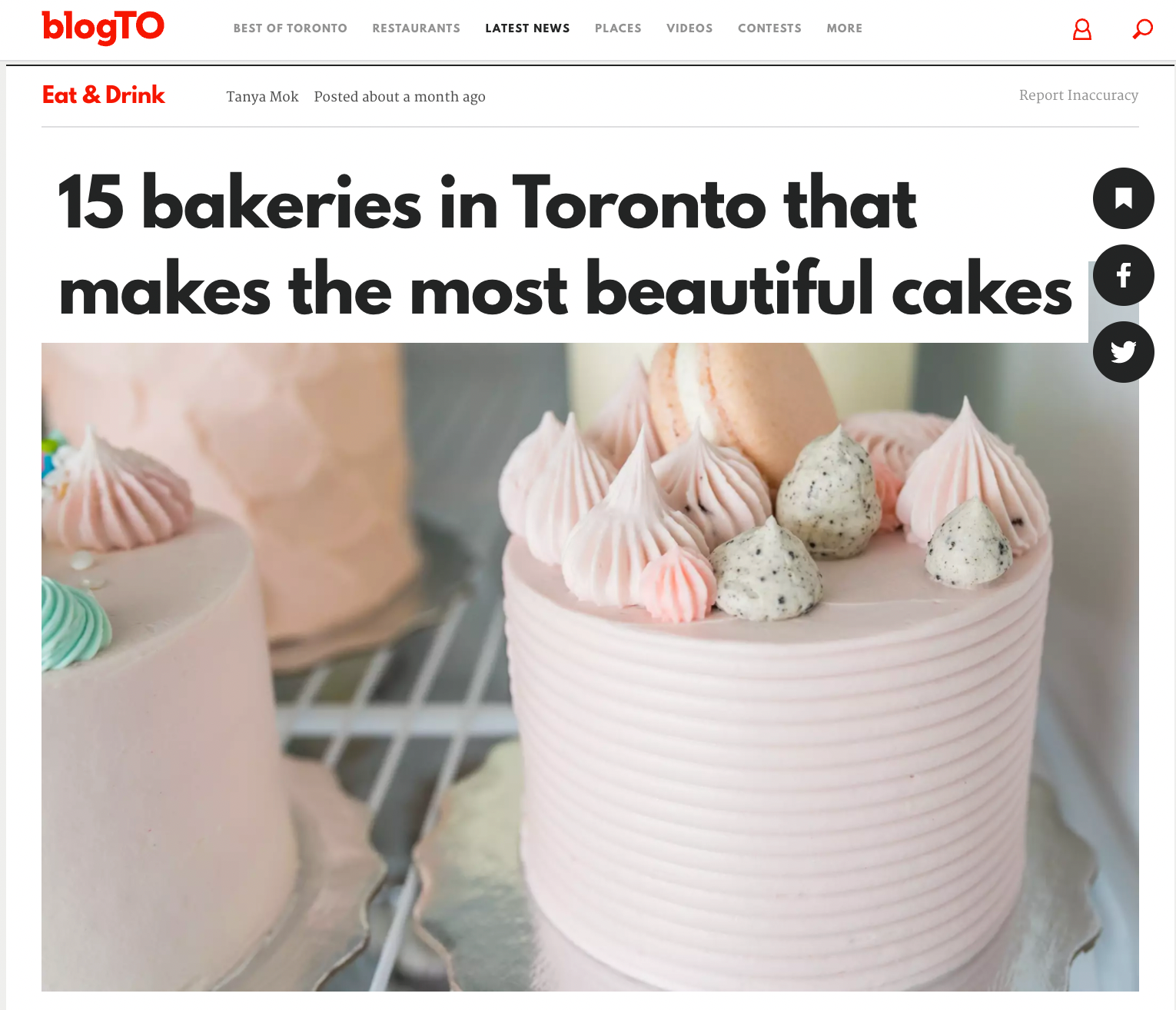BlogTo. 15 bakeries in Toronto that make the most beautiful cakes – Le ...